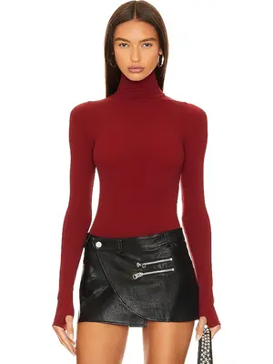 Commando Commando Ballet Turtleneck Bodysuit Garnet