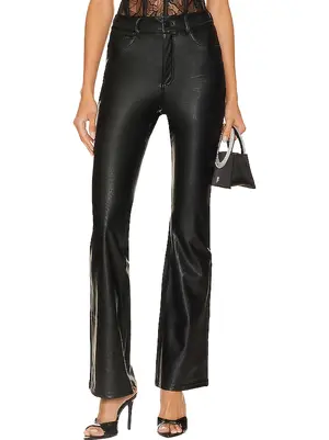 Commando Faux Leather Five Pocket Flare Pant - Black