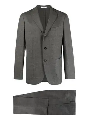 Boglioli Mélange-effect Single-breasted Suit - Grey