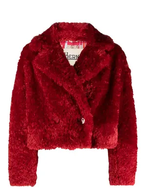 Herno Faux-fur Cropped Jacket - Red