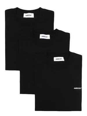 AMBUSH Logo-embroidered Crew-neck T-shirt - Black