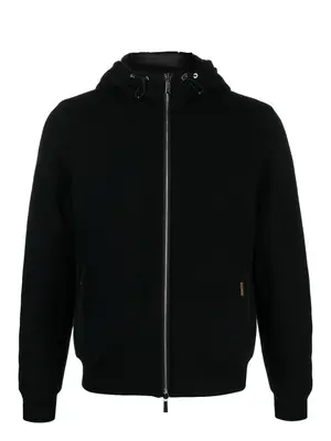 MOORER Brigno-mrw Zip-up Hooded Jacket - Black