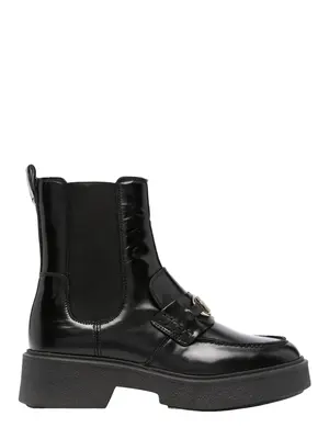 Tommy Hilfiger 45mm Logo-plaque Ankle Boots - Black