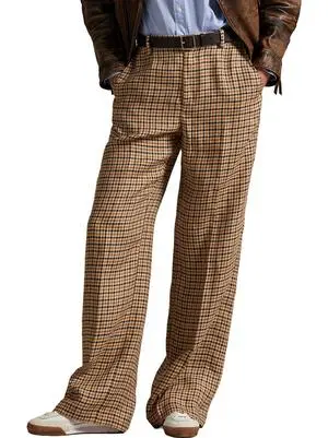 Ralph Lauren Plaid Tweed Wide-leg Pants - Country Plaid
