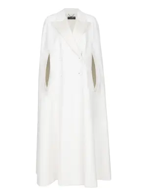 Dolce & Gabbana Double-breasted Wool Cape - White