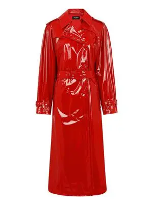 Dolce & Gabbana Patent Leather Trench Coat - Red