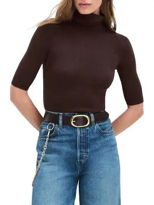 FAVORITE DAUGHTER The Amelia Merino Wool Turtleneck Top - Coffee