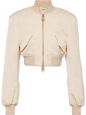 Khaite Reggie Cropped Bomber Jacket - White