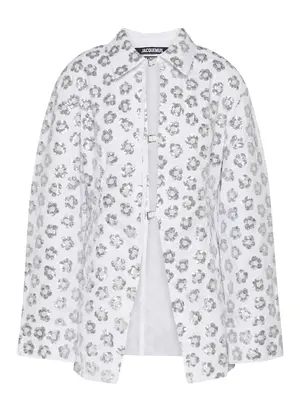 Jacquemus Lavoir Sequinned Cotton-blend Shirt - White