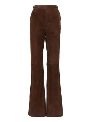Gabriela Hearst Vesta High-rise Flared Suede Pants - Brown