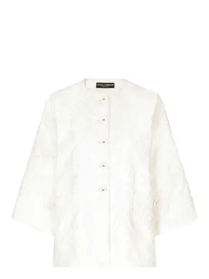 Dolce & Gabbana Brocade Cape-style Jacket - White
