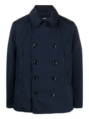 Aspesi Long-sleeve Double-breasted Jacket - Blue