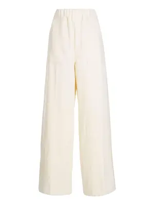 SYSTEM Elasticated-waistband Flared Trousers - White