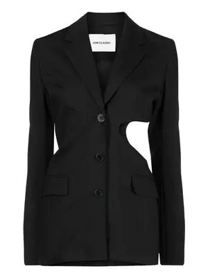 LOW CLASSIC Notched-lapel Cut-out Blazer - Black