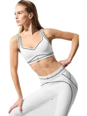 Alo Yoga Airbrush Heart Throb Bra - White/black