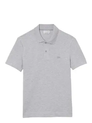 Lacoste Solid Stretch Cotton Blend Polo Shirt - Argent Chine