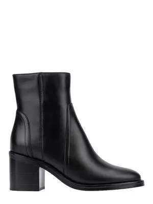 Aquatalia Janella 70mm Leather Ankle Boots - Black