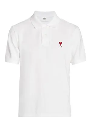 AMI Paris Ami De Coeur Polo Shirt Blanc