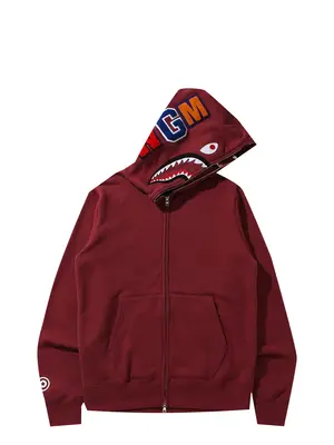 A BATHING APE BAPE Double Side Shark Full Zip Hoodie Red