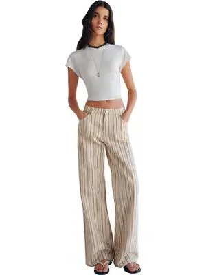 REFORMATION Cary Low Rise Wide Leg Jeans - Multi