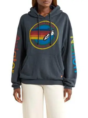 Aviator Nation Relaxed Graphic Hoodie - Charcoal