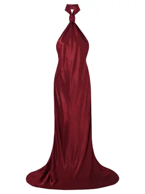 ANN DEMEULEMEESTER Ingeborg Satin Gown - Burgundy