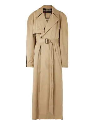 Balenciaga Oversized Asymmetric Cotton-twill Trench Coat - Neutrals