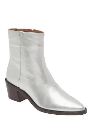 Madewell The Darcy Leather Ankle Boots - Silver