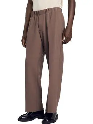 Sandro Wide Leg Trousers Taupe