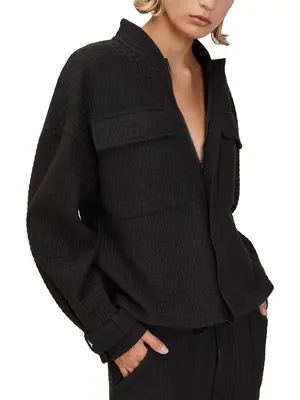 Devon Windsor Roxy Waffle Jacket - Black