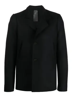 SAPIO Double-breasted Cotton-wool Blazer - Black
