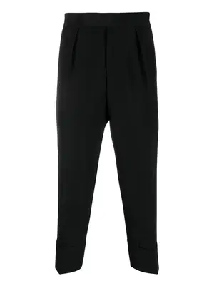 SAPIO Pleat-detail Wool-cotton Tailored Trousers - Black