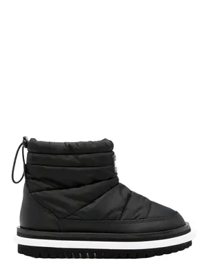 Tommy Hilfiger Logo-patch Padded Ankle Boots - Black