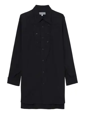 Yohji Yamamoto Long-sleeved Buttoned Cotton Shirt - Black