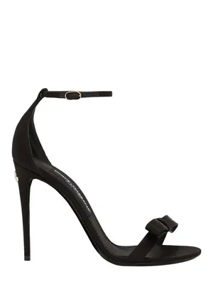 Dolce & Gabbana Keira 105mm Satin Sandals - Black