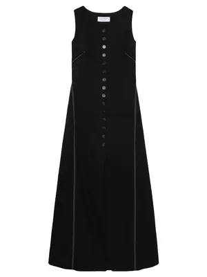 MARINE SERRE Flared Midi Dress - Black