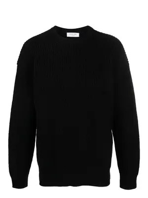 MARINE SERRE Ribbed-knit Wool Jumper - Black