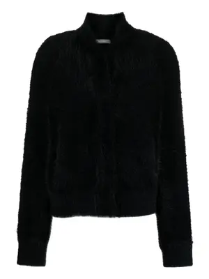 Alberta Ferretti Brushed-effect Cardigan - Black