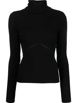 ANDREĀDAMO High-neck Hooded Jumper - Black