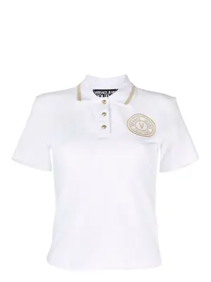 Versace V-emblem Polo Top - White