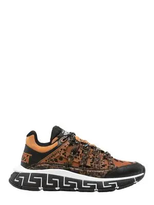 Versace Trigreca Dalmatian-print Sneakers - Brown