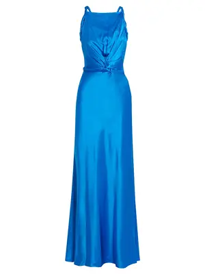 ROKSANDA Likai Twisted Silk-satin Gown - Azure