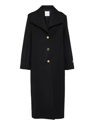 Patou Wool-blend Buttoned Coat - Black