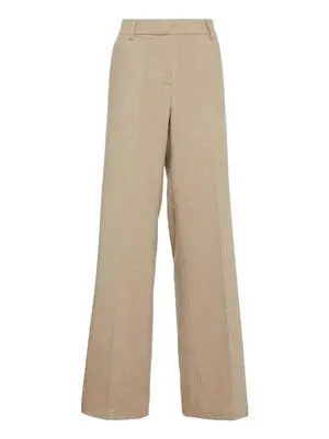 Magda Butrym Mid-rise Wide-leg Cashmere Pants - Beige