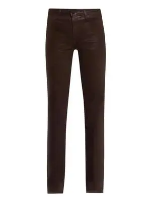 L'Agence L'Agence Ruth High-Rise Coated Straight Jeans Dark Java