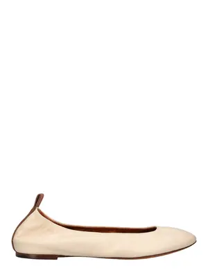 LANVIN LANVIN 5mm Leather Ballerina Flats Nude
