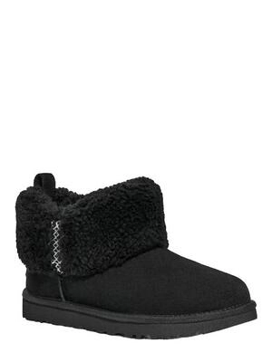 UGG UGG Australia Ultra Mini Braid Genuine Shearling Bootie Black