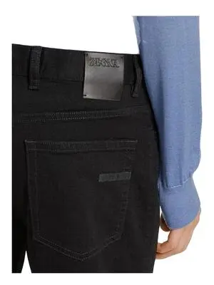 Zegna 5-pocket Straight Leg Pants - Black Solid