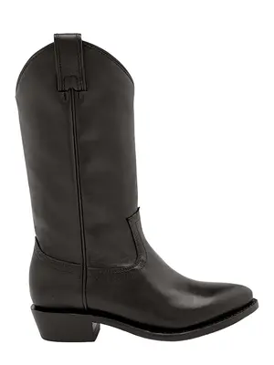 THE FRYE COMPANY Frye Billy Calfskin Western Boots Black
