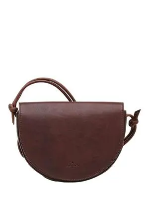 Il Bisonte Il Bisonte Snodo Flap Leather Crossbody Bag Caff